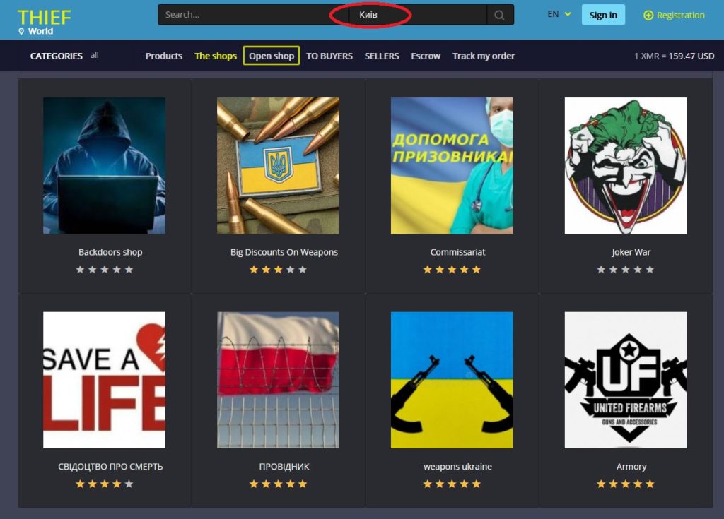 The Russian fake darknet shop for its "Ukrainian weapons black market" myth