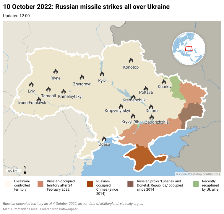 Kyiv, Ukrainian cities under unprecedented missile strike, casualties ...