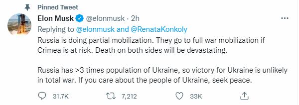 What's wrong with Elon Musk's tweet on Ukraine - Euromaidan Press