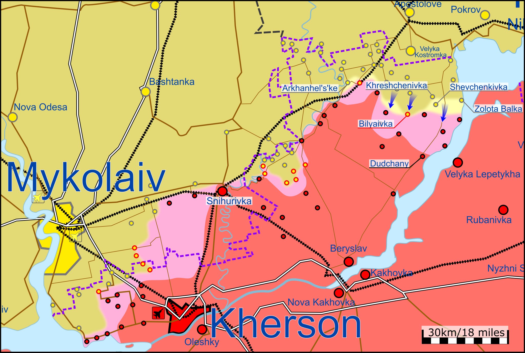 Ukraine breaks through Russian defenses in Kherson Oblast's north ...