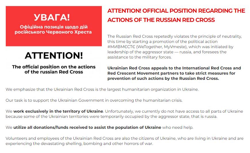 Red Cross Russia office collects military gear for Russian Army ...