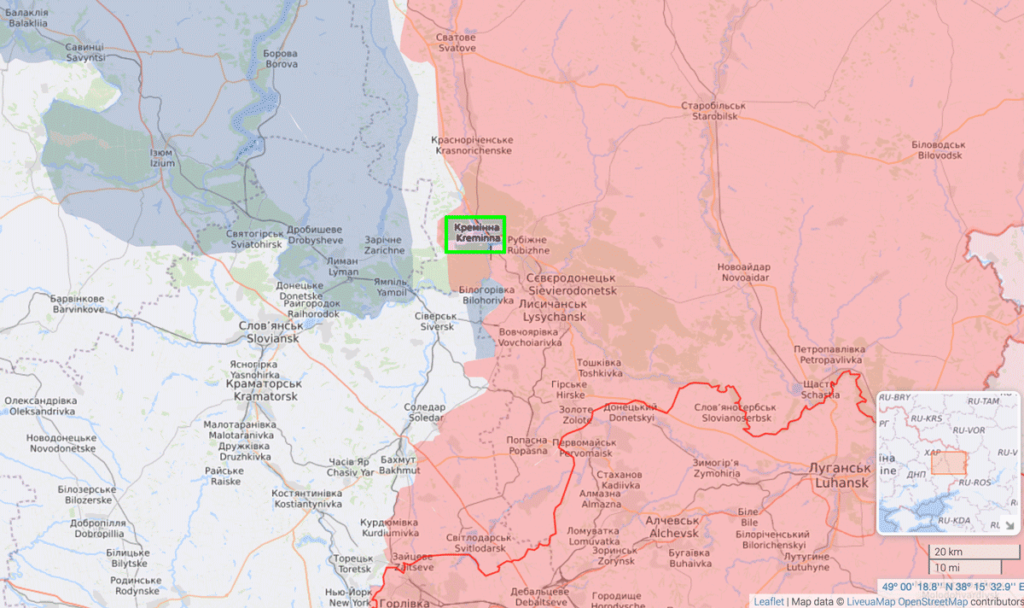 Russia will likely prioritize holding the line at Luhansk's Kreminna ...