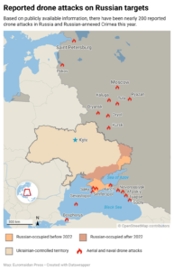 Here is a map of all Ukraine's 2023 drone strikes on Russian targets ...