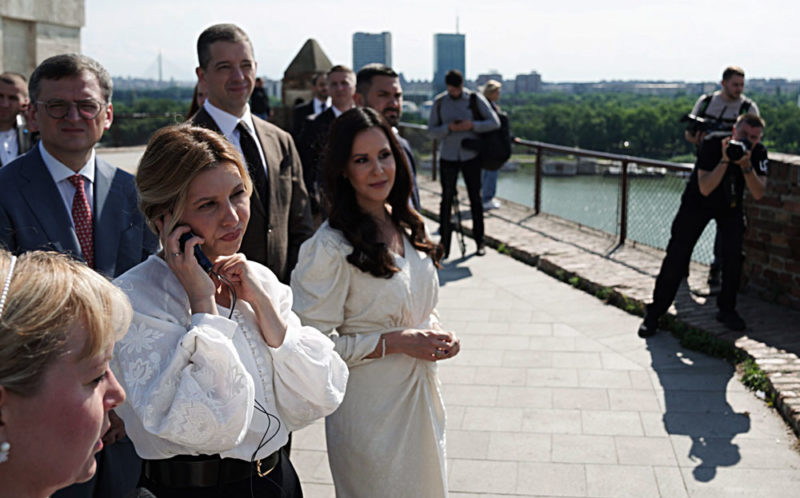 Ukraine's first lady and foreign minister make their first visit to ...