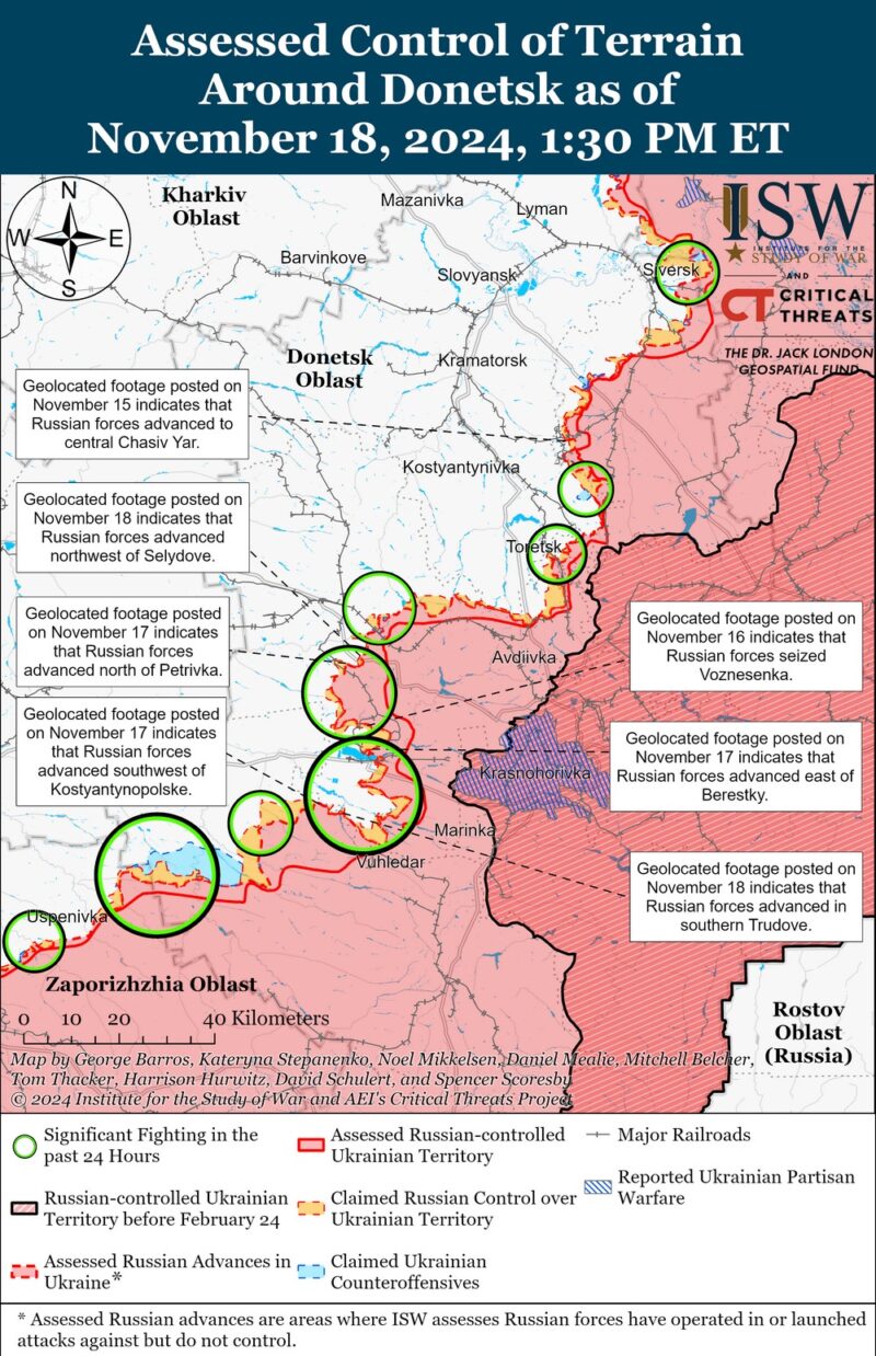 Russian advances confirmed in Donetsk and Kursk Oblasts by ISW and Deep State OSINT mapping ...