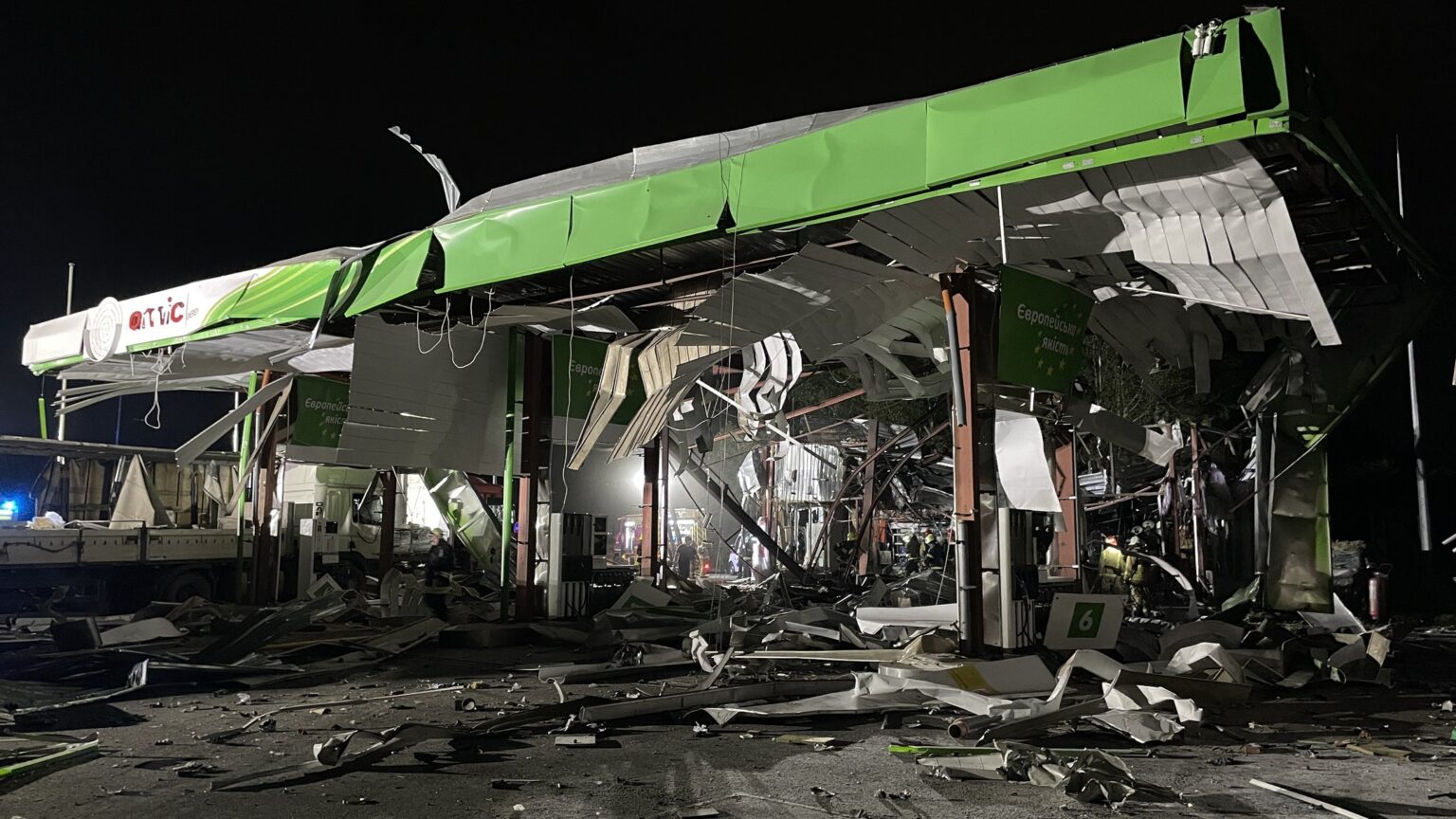 Six people hospitalized after Russian drones hit Poltava gas station ...