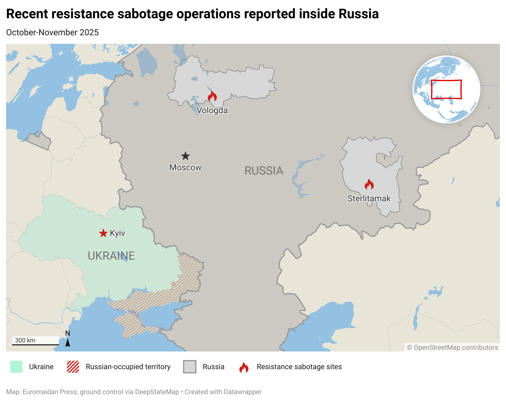 Resistance saboteurs torch four Russian military logistics sites in ...